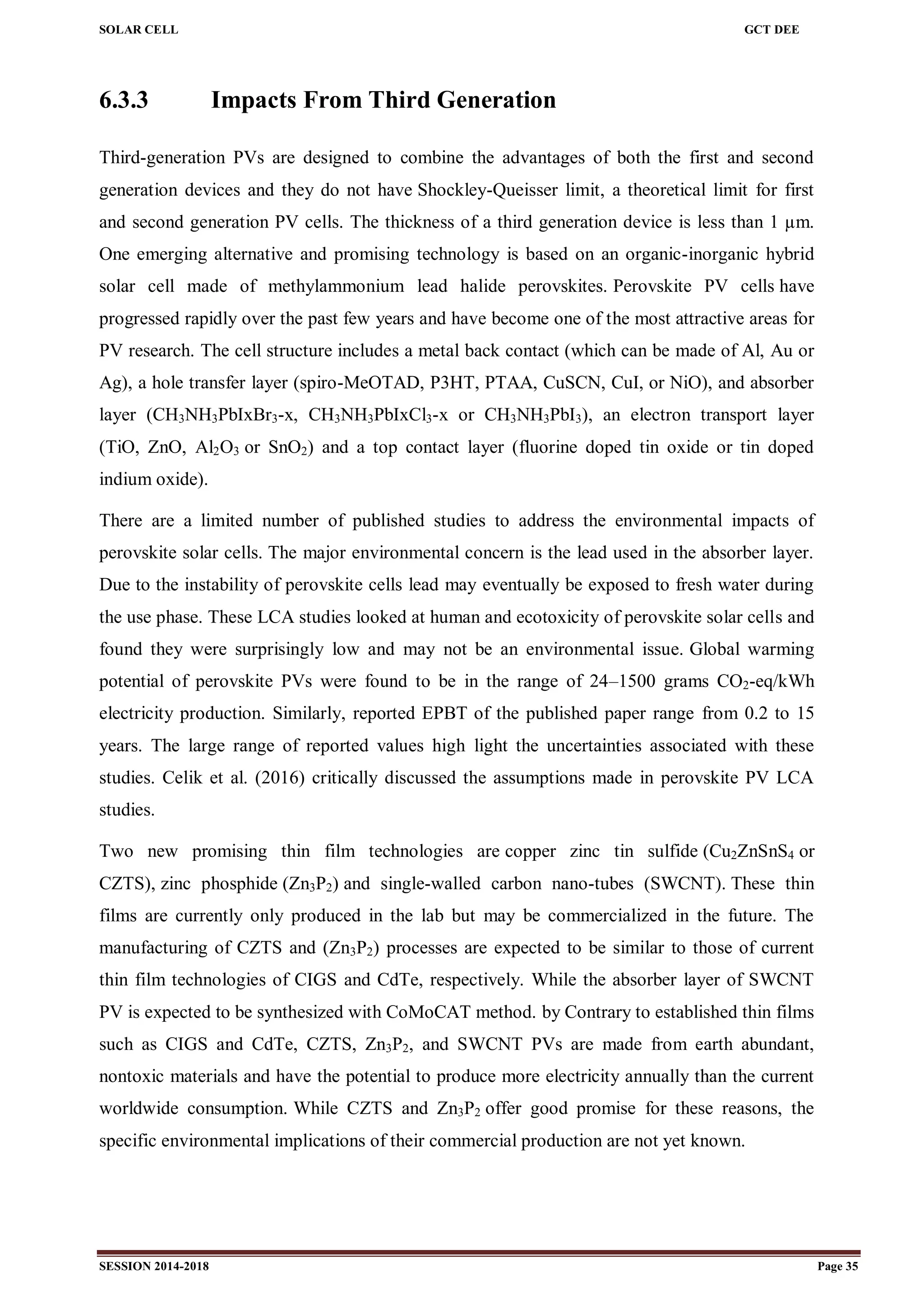 Solar cell report | PDF