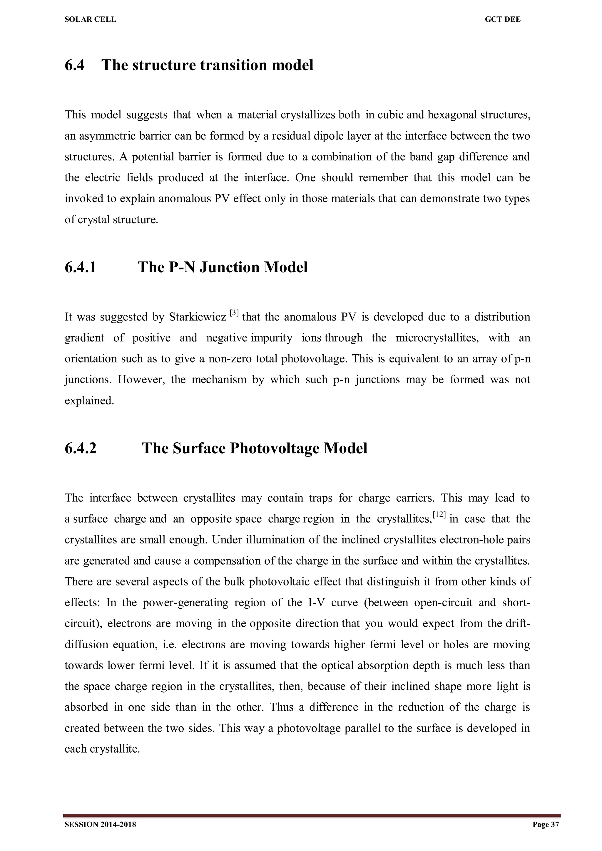 Solar cell report | PDF
