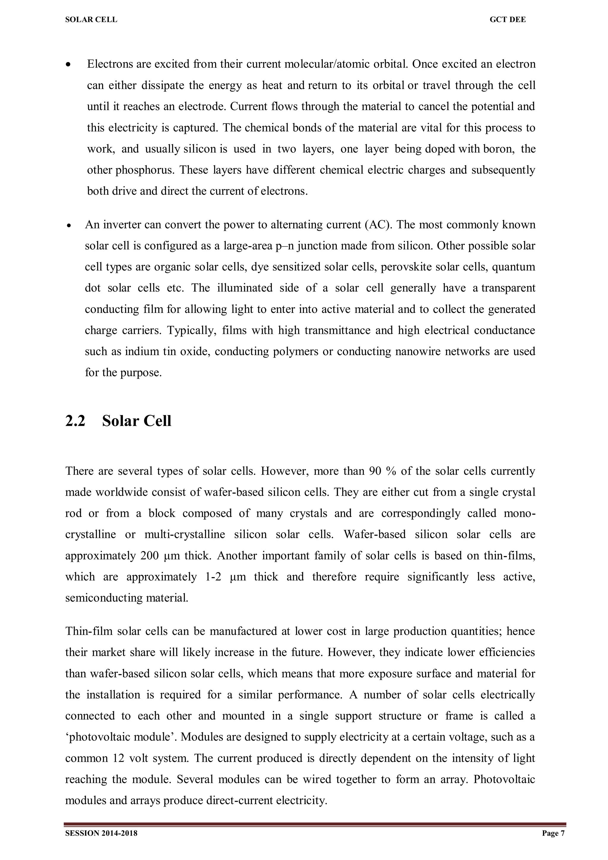 Solar cell report | PDF