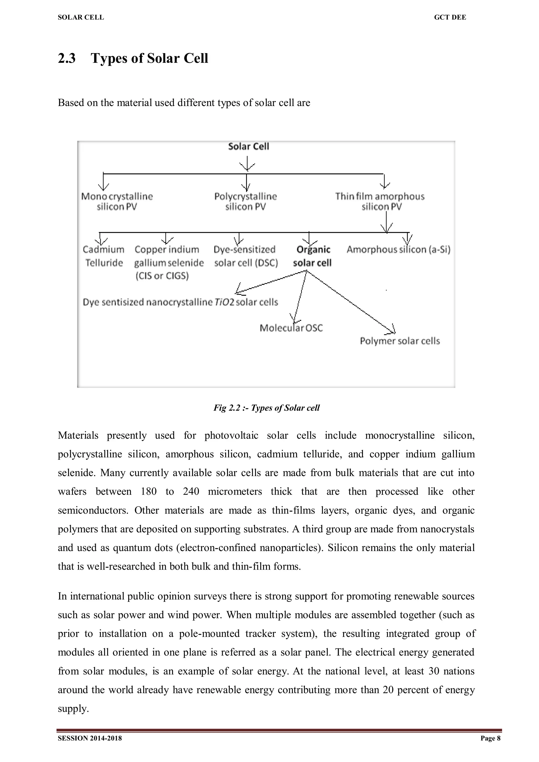 Solar cell report | PDF
