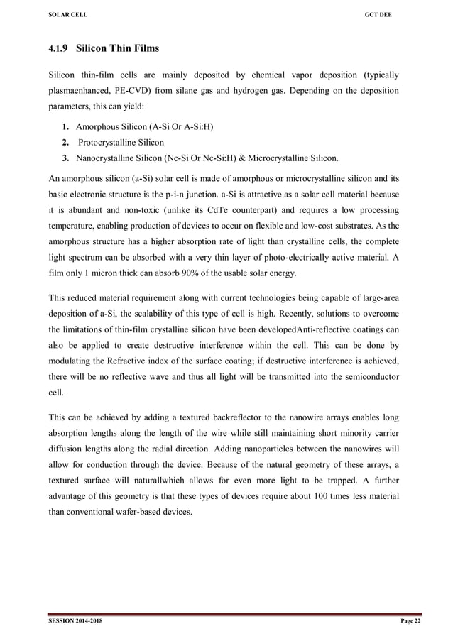 Solar cell report | PDF