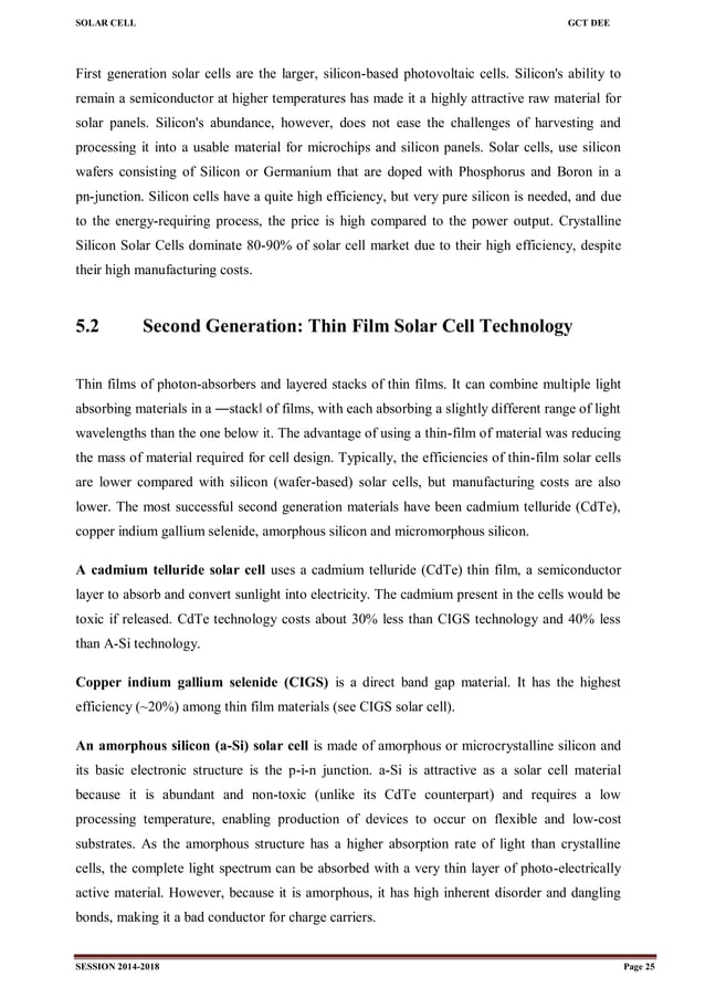 Solar cell report | PDF