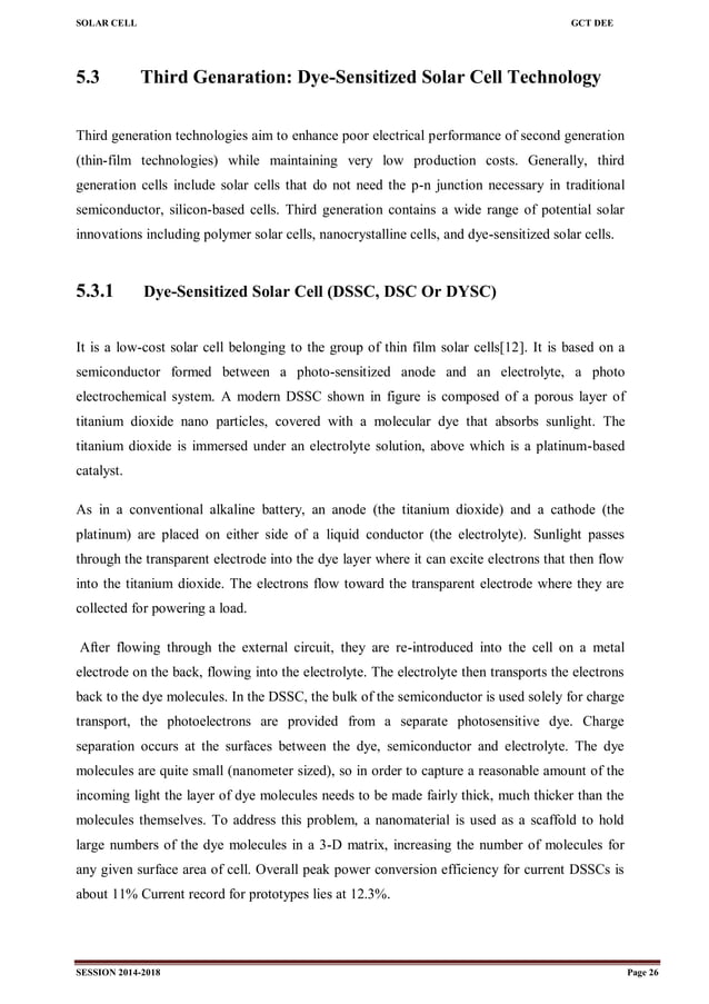 Solar cell report | PDF