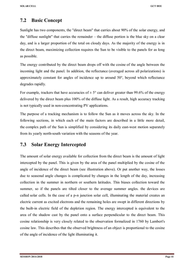 Solar cell report | PDF