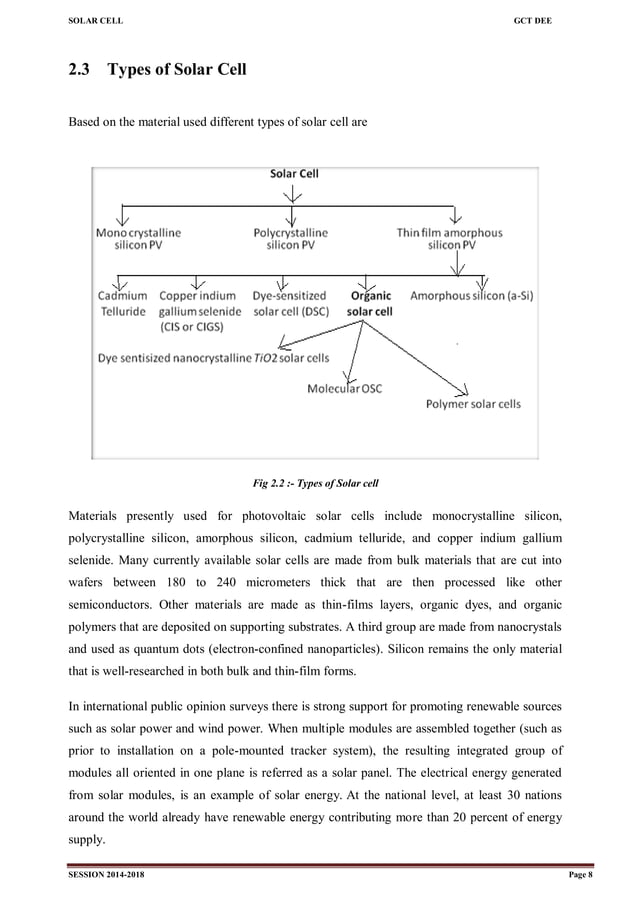 Solar cell report | PDF