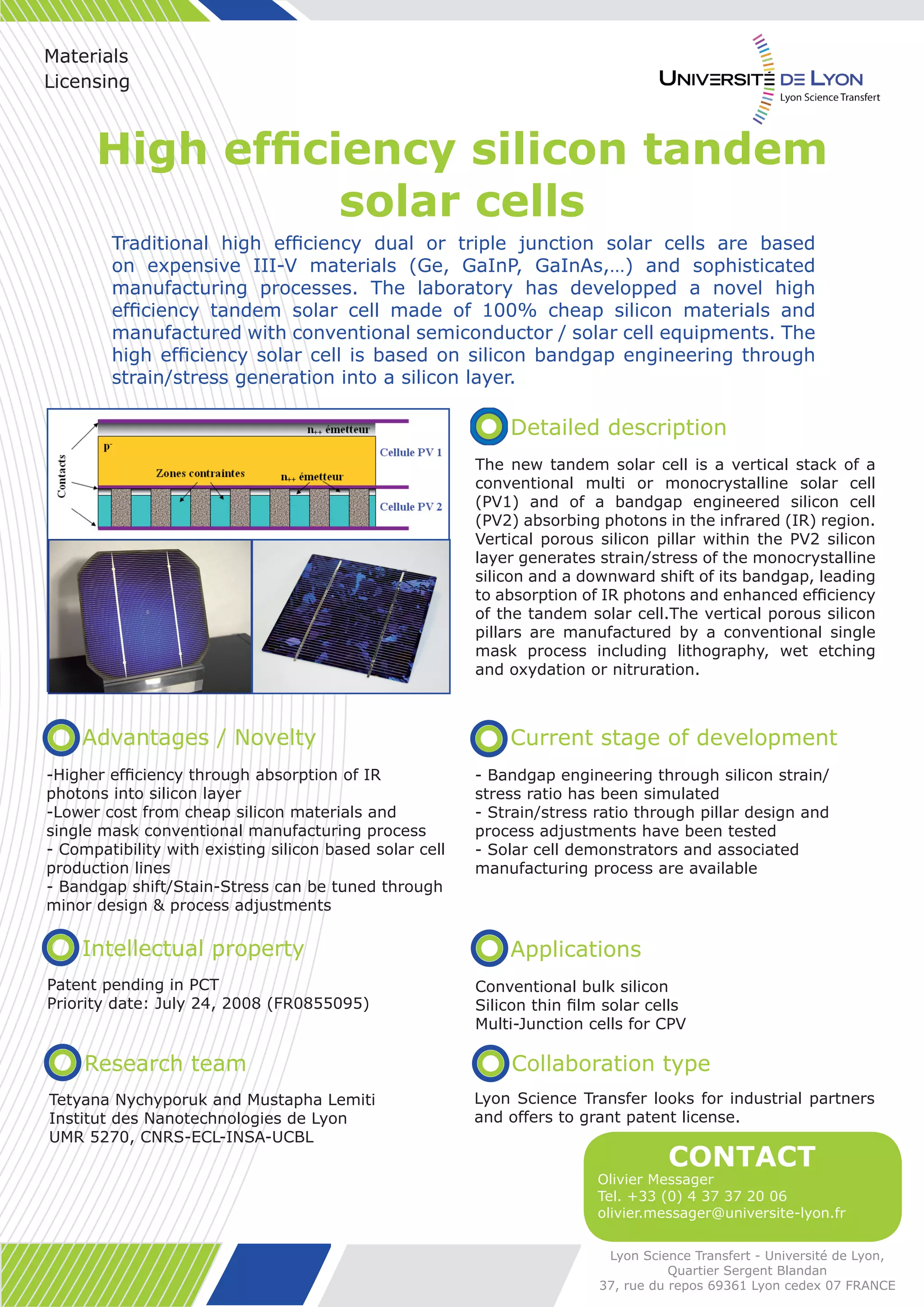 Tandem Silicon Solar Cell | PDF