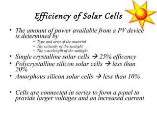 Solar cells and its applications | PPT