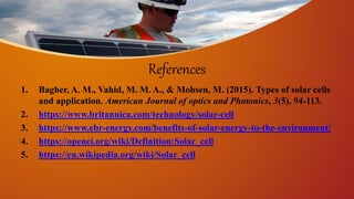 Solar cells, Application, Types, Future prospects | PPTX