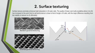 Solar cells fabrication and surface processing | PPTX