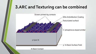 Solar cells fabrication and surface processing | PPTX