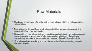 Solar cells fabrication and surface processing | PPTX