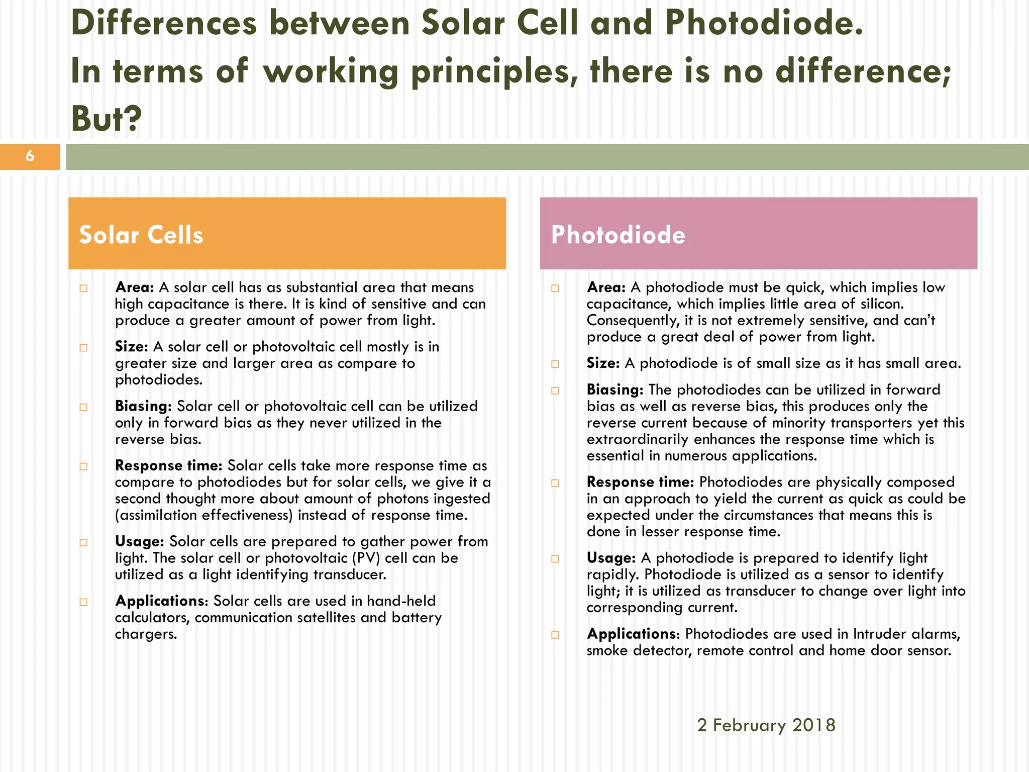 Solar Cells versus Photodiode | PDF