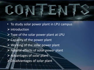 Solarpowerplant at lpu che ece | PPTX