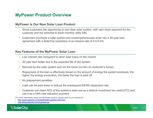 SolarCity Mypower_Product_Accounting_Nov 2015 | PPT