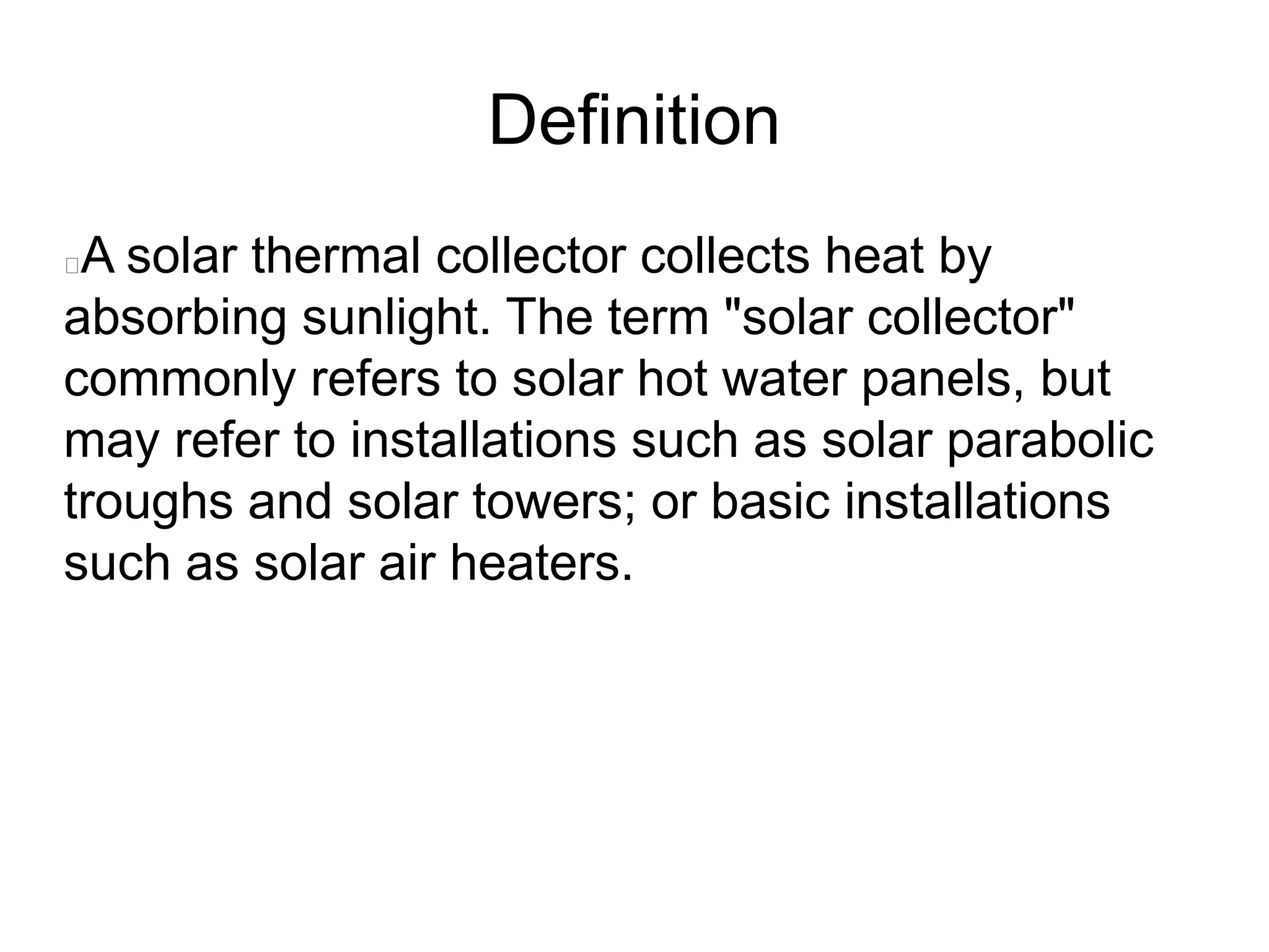Solar collectors | PPTX