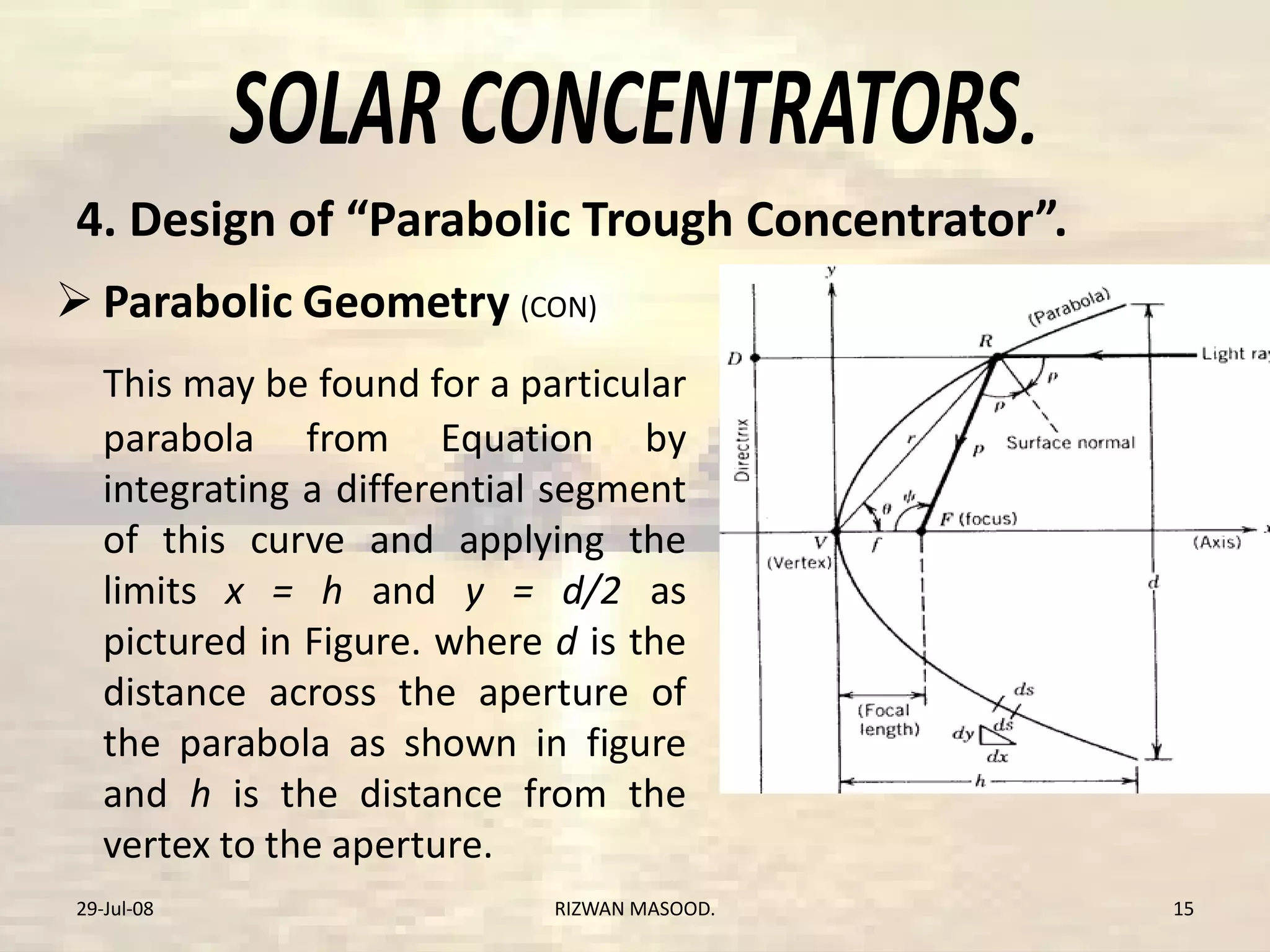 PARABOLIC TROUGH SOLAR CONCENTRATOR | PDF