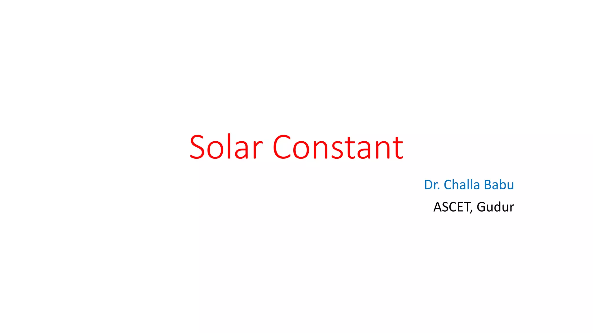 Solar constant | PPT