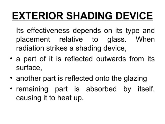Solar control & shading devices | PPT | Indoor Environmental Quality ...