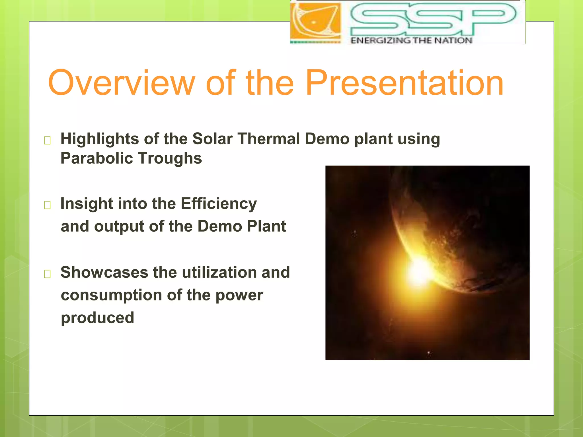 Solar demo plant | PPTX