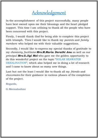 Solar desalination chemistry investigatory project class 12 cbse | DOCX