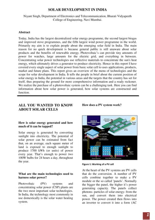 Solar Development In India | PDF