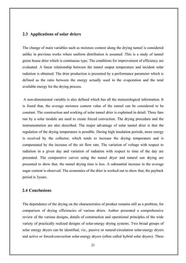 PROJECT REPORT ON SOLAR DRYER | PDF