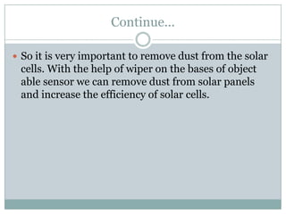 Solar dust cleaning system | PPTX