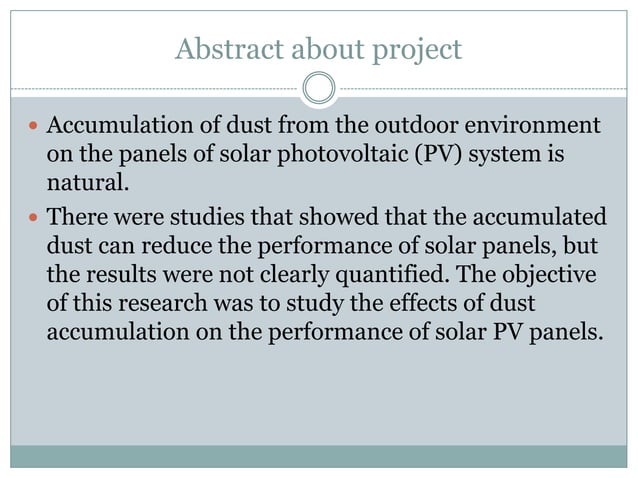 Solar dust cleaning system | PPTX