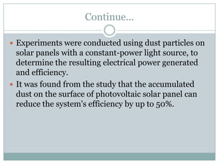 Solar dust cleaning system | PPTX