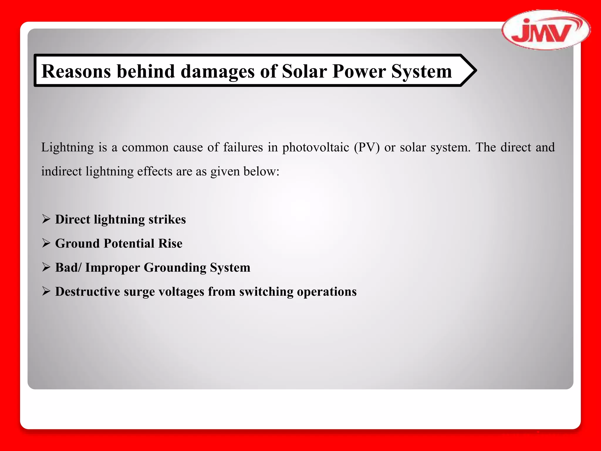 Protection of PV System From Lightning | PPTX