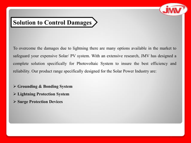 Protection of PV System From Lightning | PPT