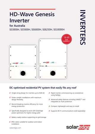Solaredge-HD-Wave-Genesis-1PH-inverters.pdf | Technology & Computing