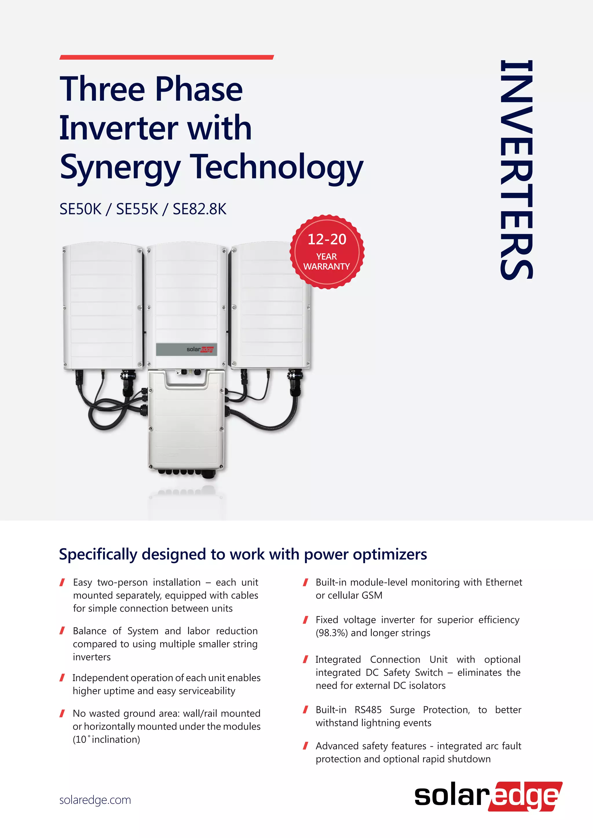 SolarEdge 82.8kW inverter with WiFi & SetApp - Primary unit | PDF