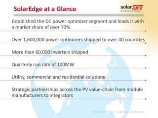 SolarEdge Company Presentation | PDF