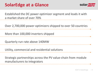 SolarEdge Company Presentation for North America | PDF
