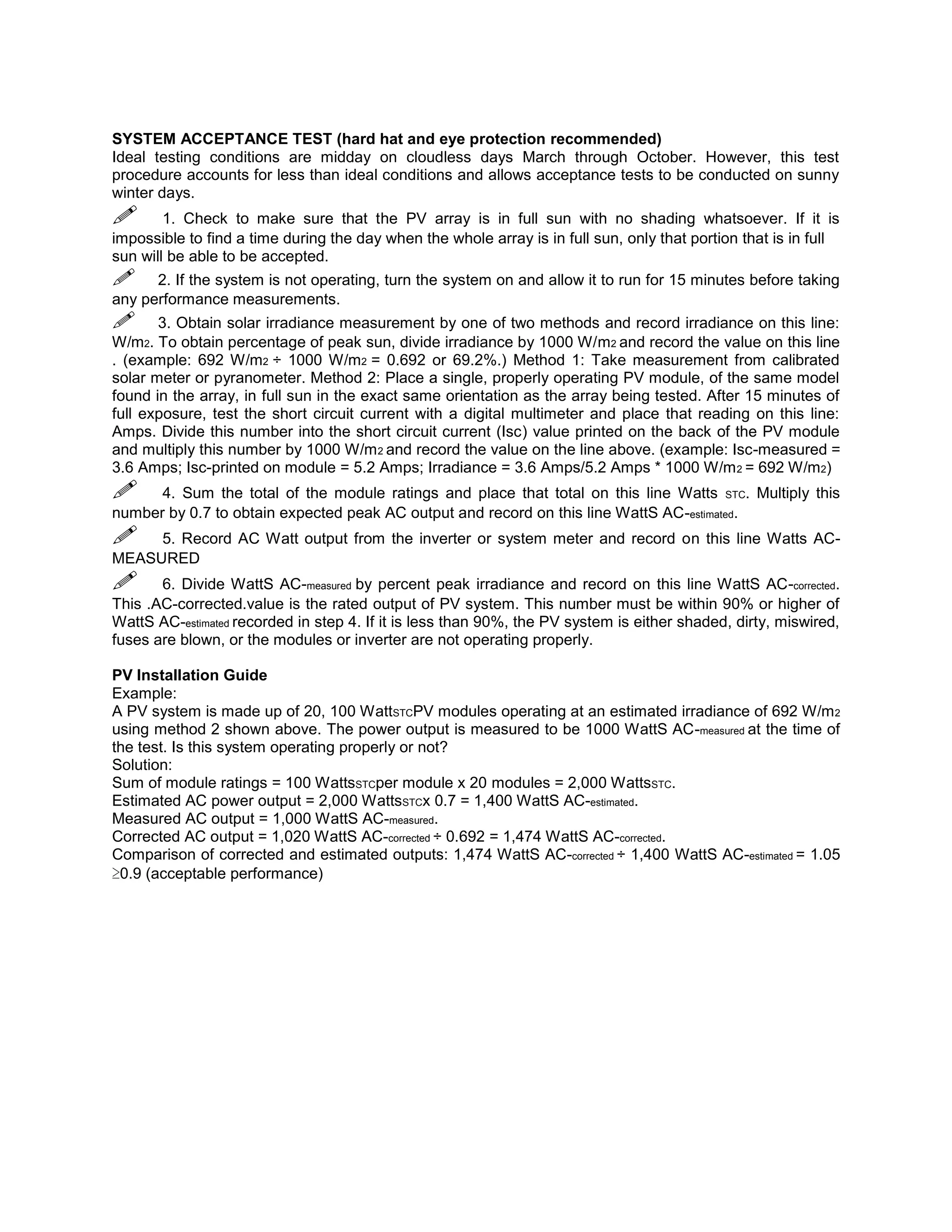 Solar electric installation check list | DOCX