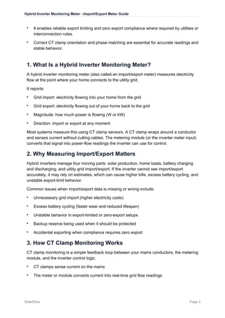 Hybrid Inverter Import/Export Meter Guide: CT Clamp Monitoring, Self ...