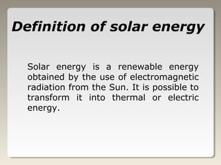 Solar energy | PPT