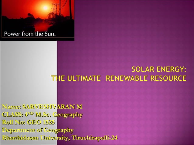 Solar energy | PPT