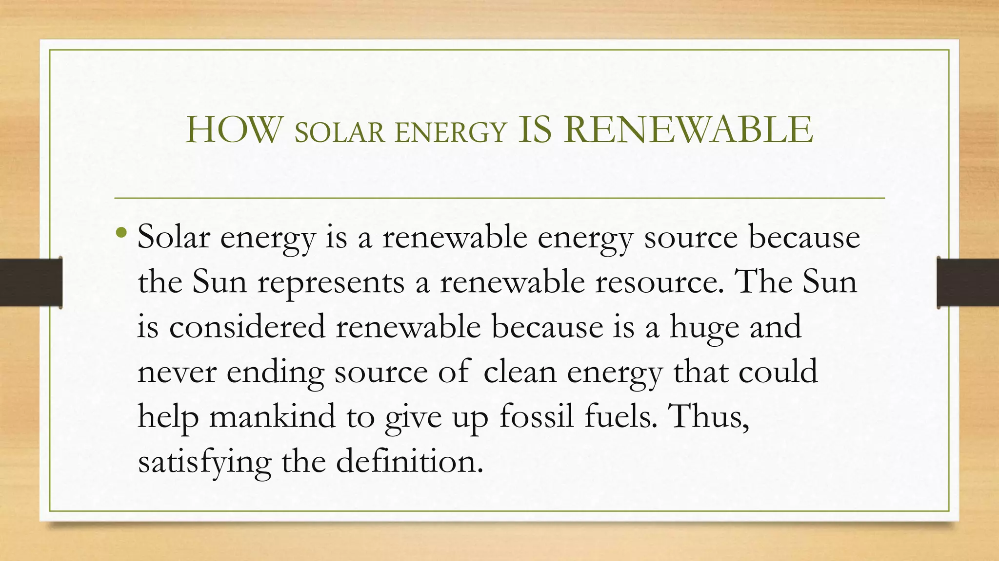 Solar Energy - The ultimate renewable resource | PPTX