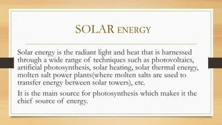 Solar Energy - The ultimate renewable resource | PPTX