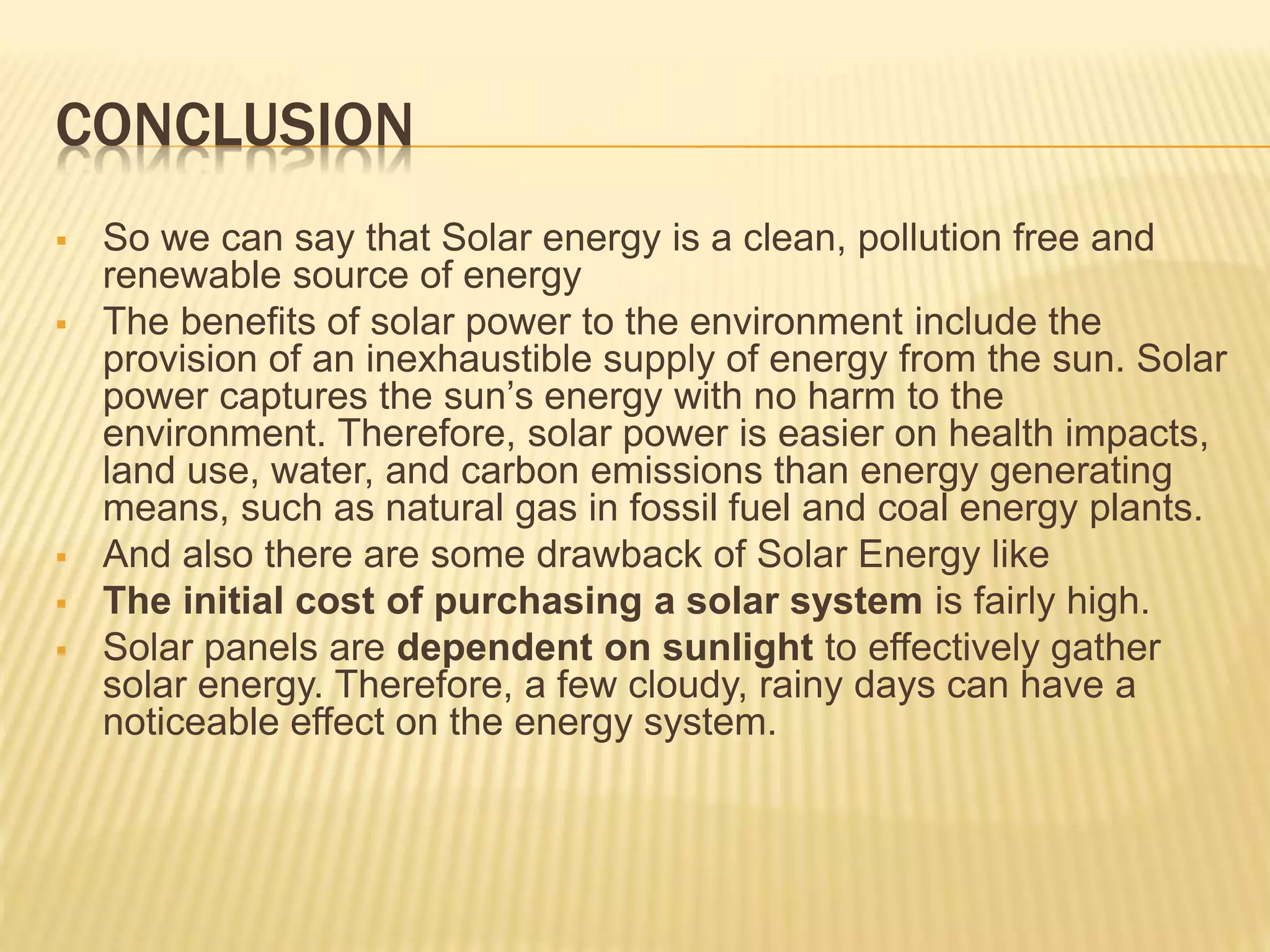 Solar Energy presentation ppt | PPTX