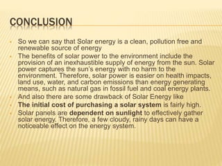 Solar Energy presentation ppt | PPTX