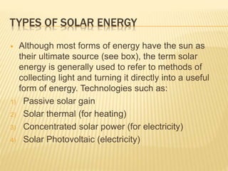 Solar Energy presentation ppt | PPTX