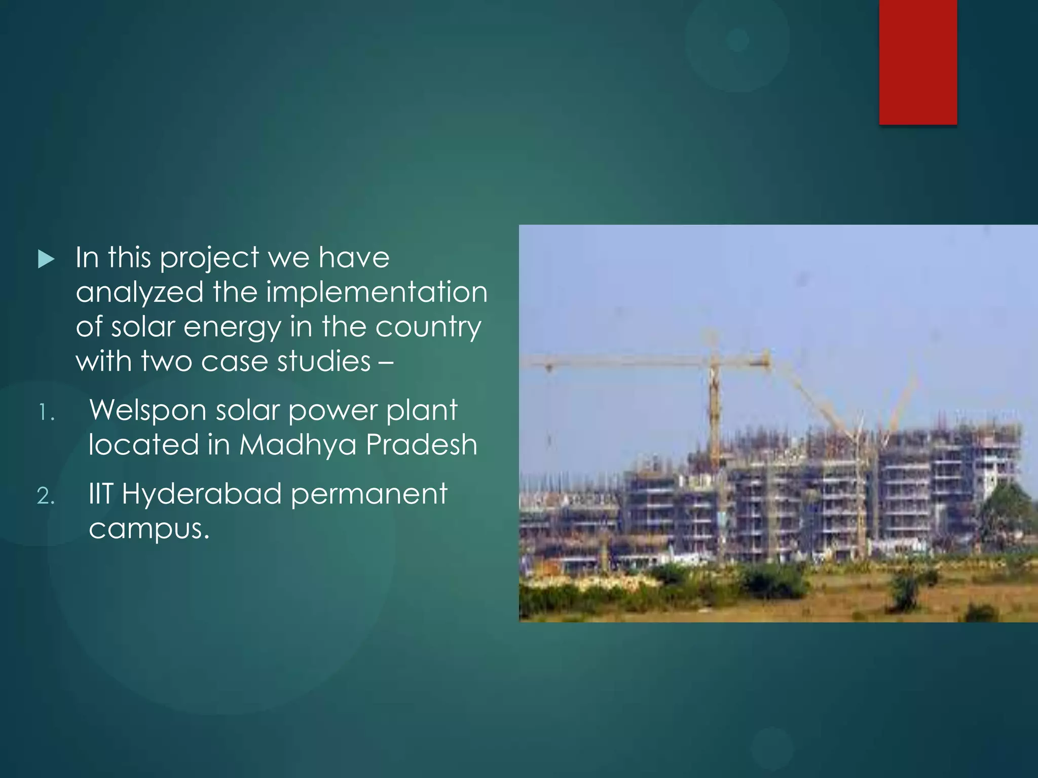 Solar energy two case studies | PPTX