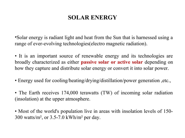 Principles of Solar radiation unit 1- Renewable Energy sources | PPT ...