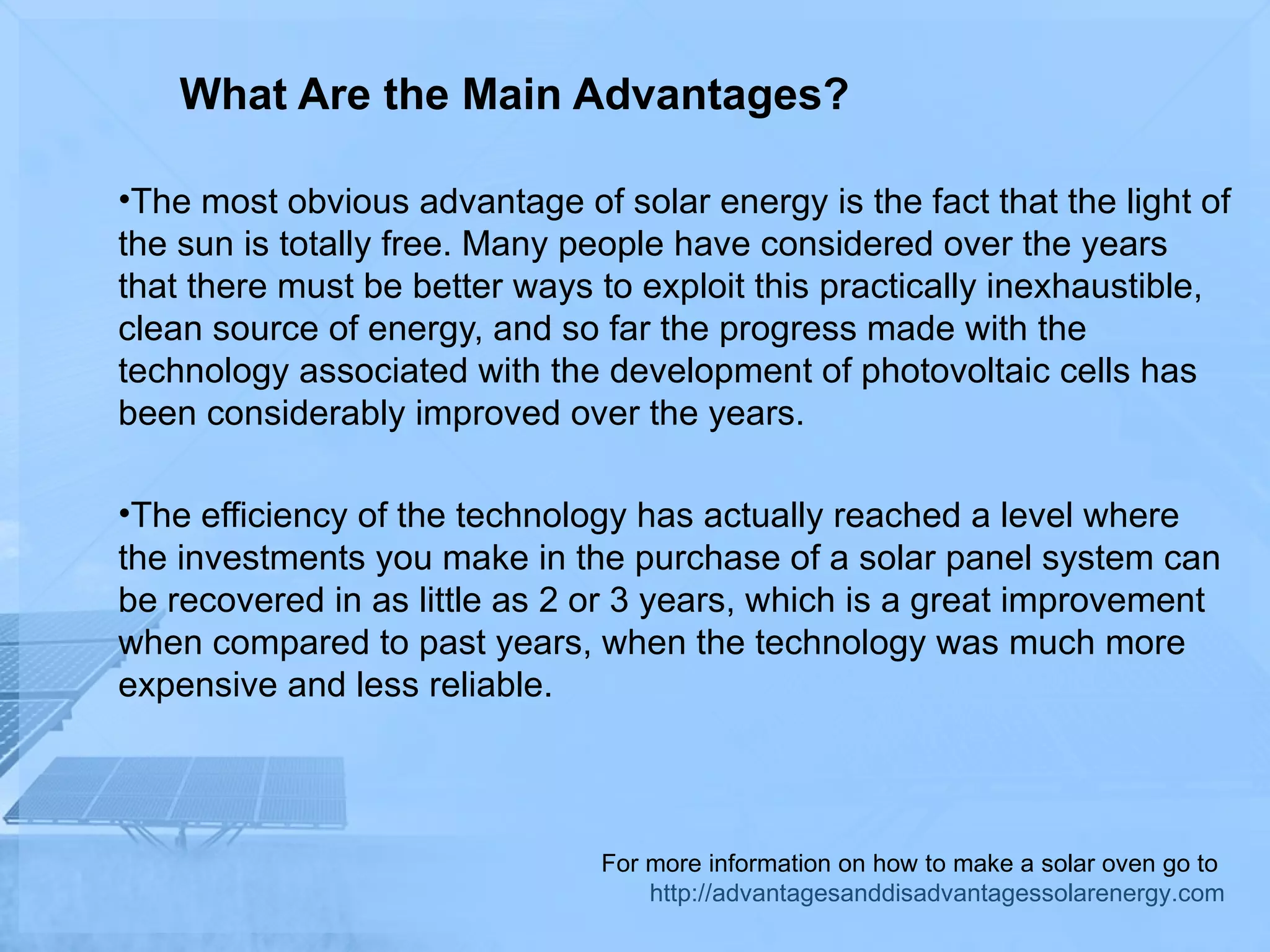 Solar energy advantages and disadvantages | PPT