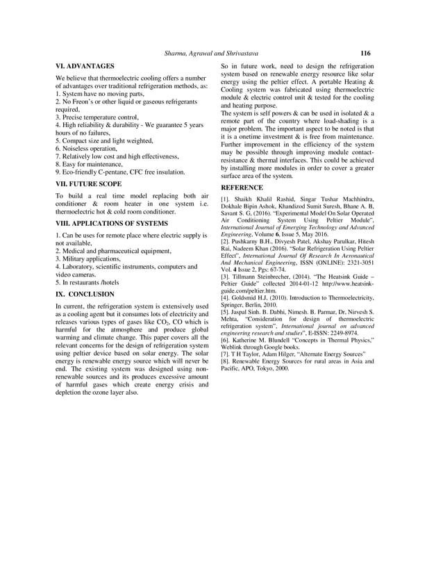 Solar Energy based Refrigeration System using Peltier Device 18 ...