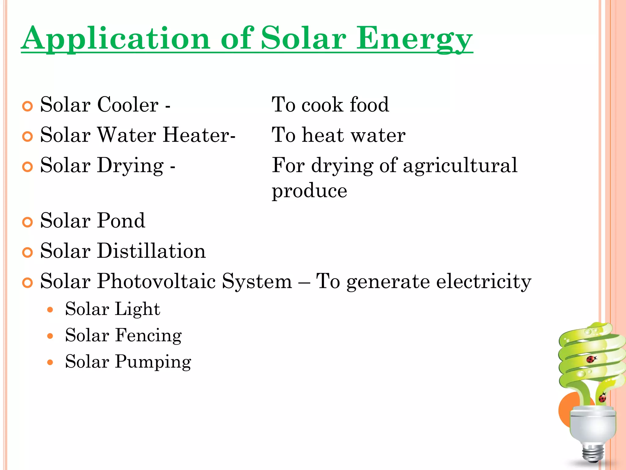 Solar energy, collection and applications | PDF