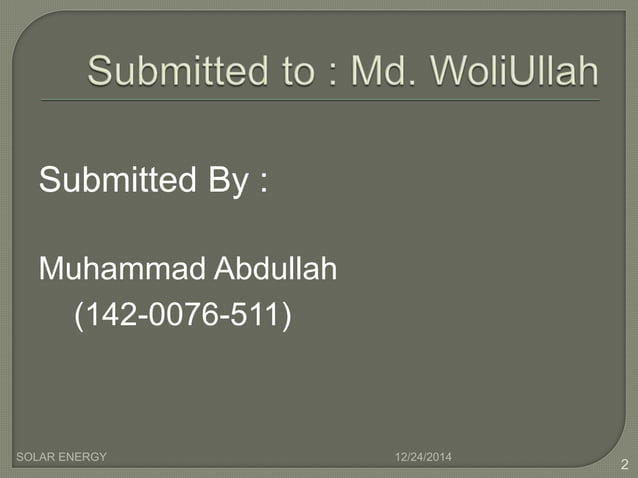 Solar energy complete BY Abdullah | PPT
